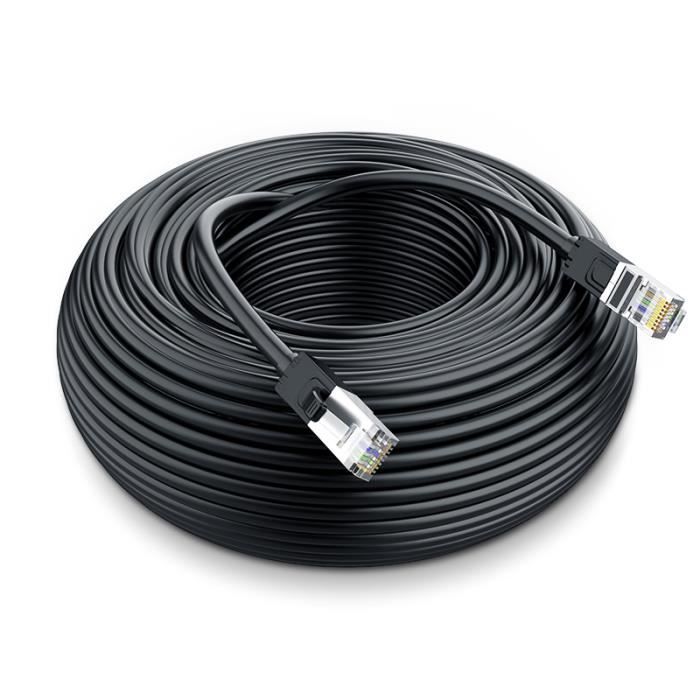 Ototon® 80M Câble Ethernet RJ45 Réseau d'Utilisation Extérieure Bobine ...