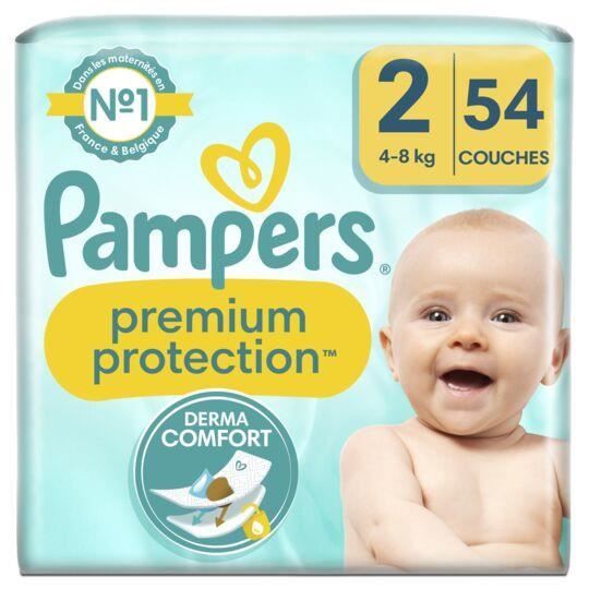 Couches bébé PAMPERS Premium Protection - Taille 2 (4Kg-8Kg) - Paquet ...