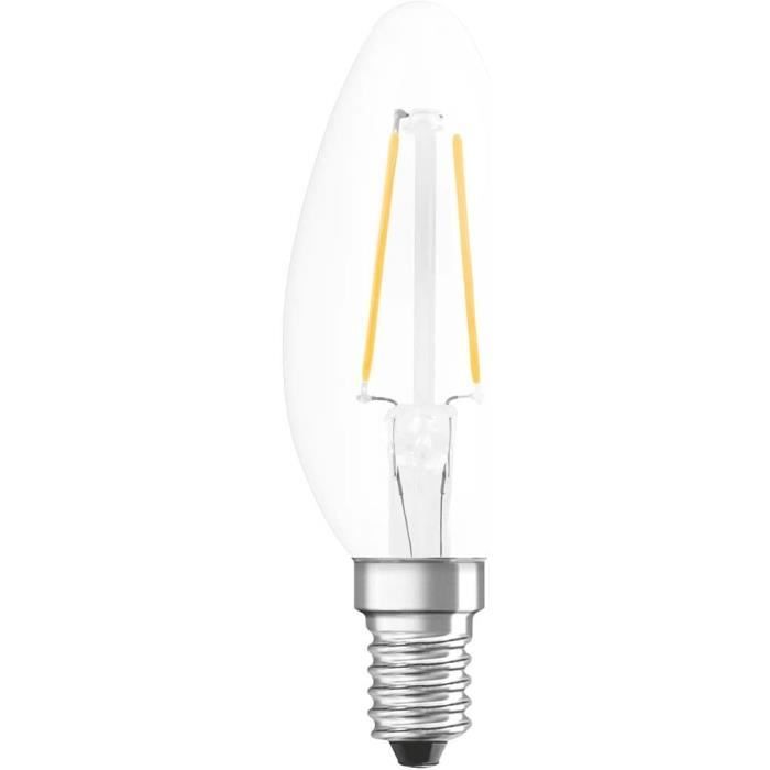 Lot De 2 Ampoules Led À Filament | Culot E14 | Forme Flamme | Blanc Froid 4000K | 2,5W ...
