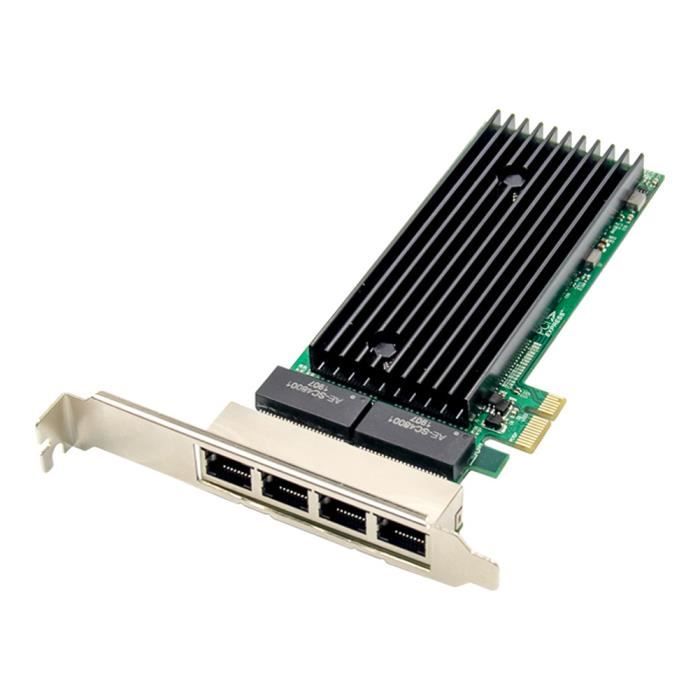 PCI-E 4 Ports RJ45 Serveur 1X PCIe X1 Intel 82576 Puce 10-100-1000Mbps ...