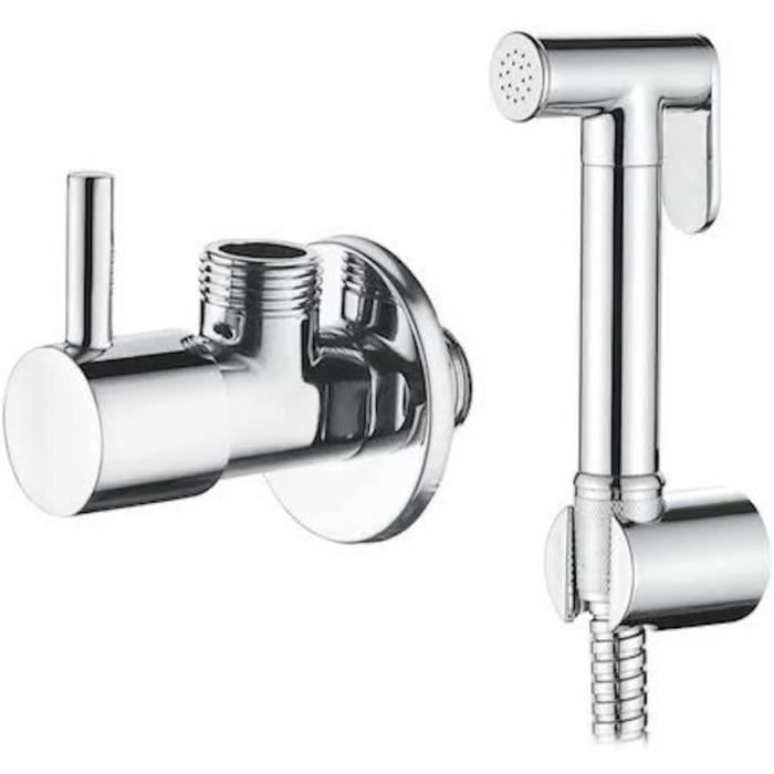 Ibergrif - M22007R Douche WC avec Robinet d'Arret, Flexible, Support ...