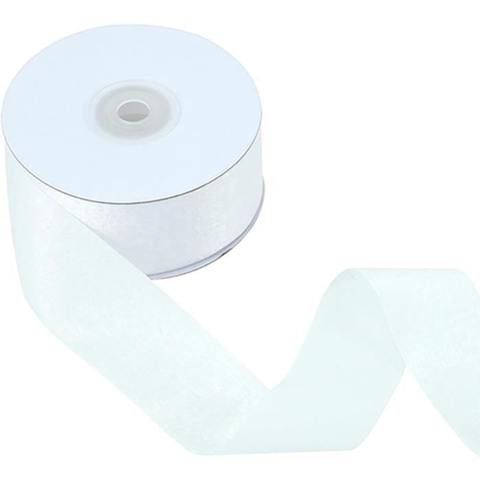 Ruban Cadeau Blanc - 23 M X 38 Mm - Ruban Décoratif En Velours Pour ...