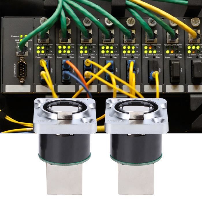 Prise RJ45, prise d'aviation YT-RJ45 ignifuge, petit câble coaxial en 2 ...