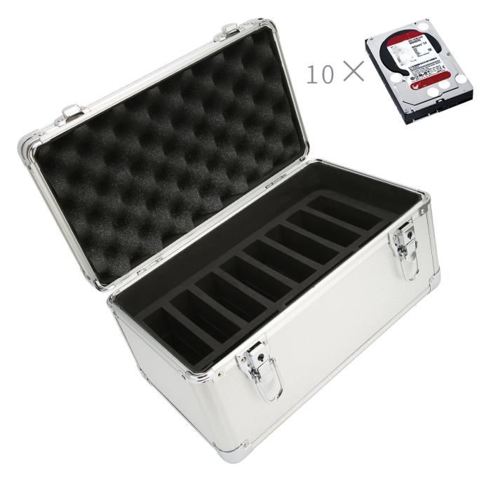 FHE Boîtier de protection de stockage de disque dur à 10 baies avec ...