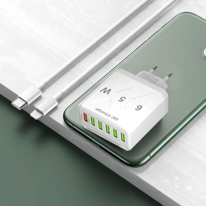 Bloc Chargeur Usb | Recharge Rapià 6 Ports | 6 Adaptateur Secteur ...