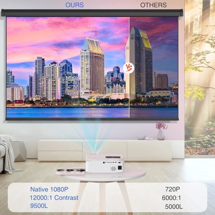 Rétroprojecteur 1080P Natif Full Hd- 9500 Lumen Avec 150 000 Heures ...