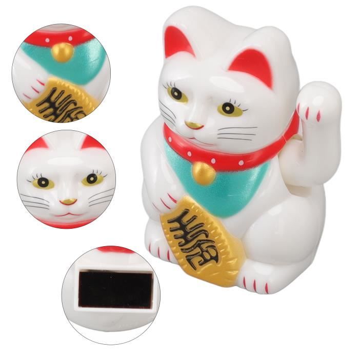 Vvikizy Chat ondulant solaire Chat porte-bonheur chinois Fortune chat ...