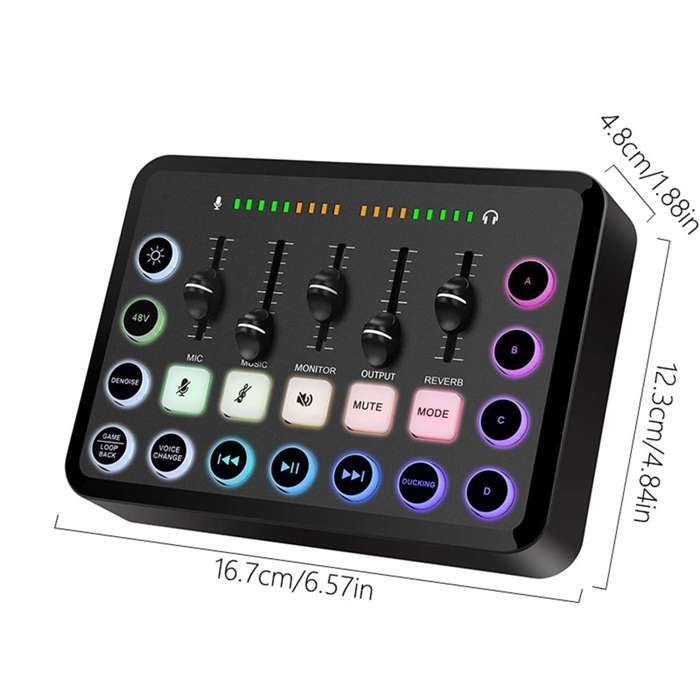 Carte son 48V professionnelle pour streaming en direct, chant, podcast ...