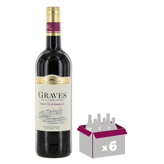 Club des Sommeliers 2017 Graves - Vin rouge de Bordeaux - La cave Cdiscount