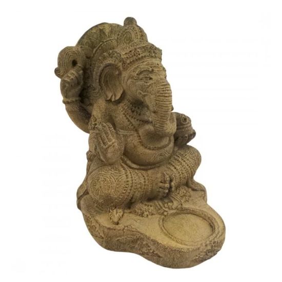 Statue Ganesh en Pierre avec Bougeoir 23cm Beige - Cdiscount Maison
