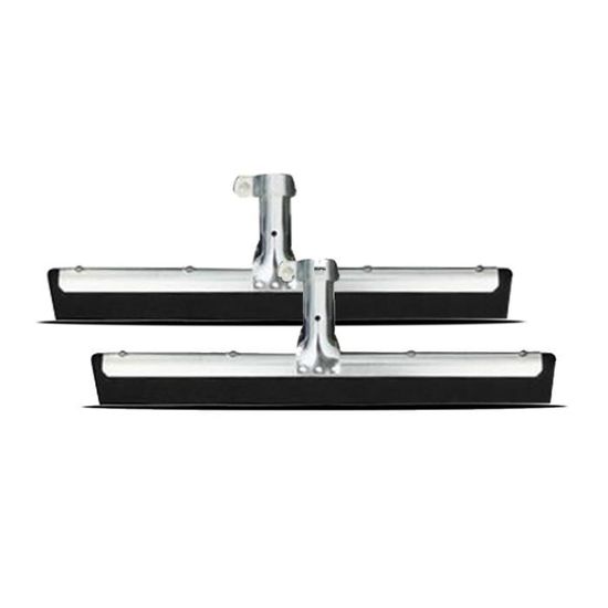 Lot de 2 raclette à manche pour sol en métal-caoutchouc coloris gris ...