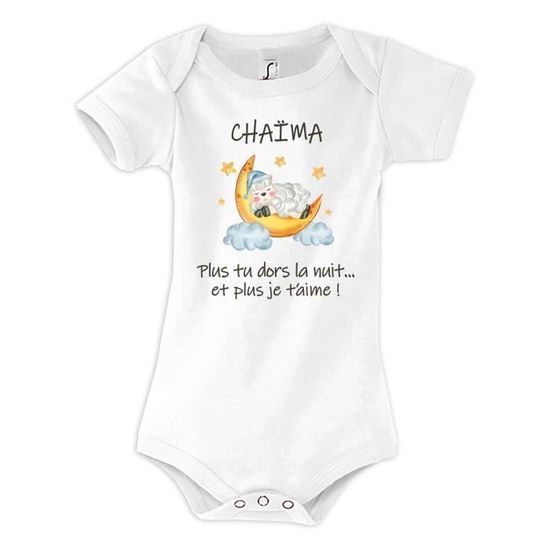 Body Bébé - Planetee - Chaïma Dodo - 100% Coton - Manches Courtes - 12 ...