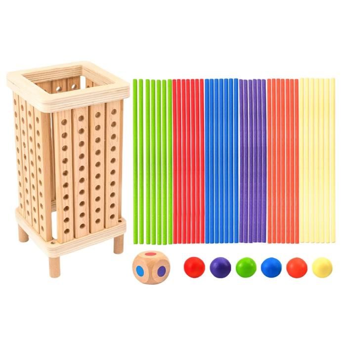 Wooden Balance Tower Pick Up Game, Fun Wooden Stick Dice Game, 8.46x3 ...