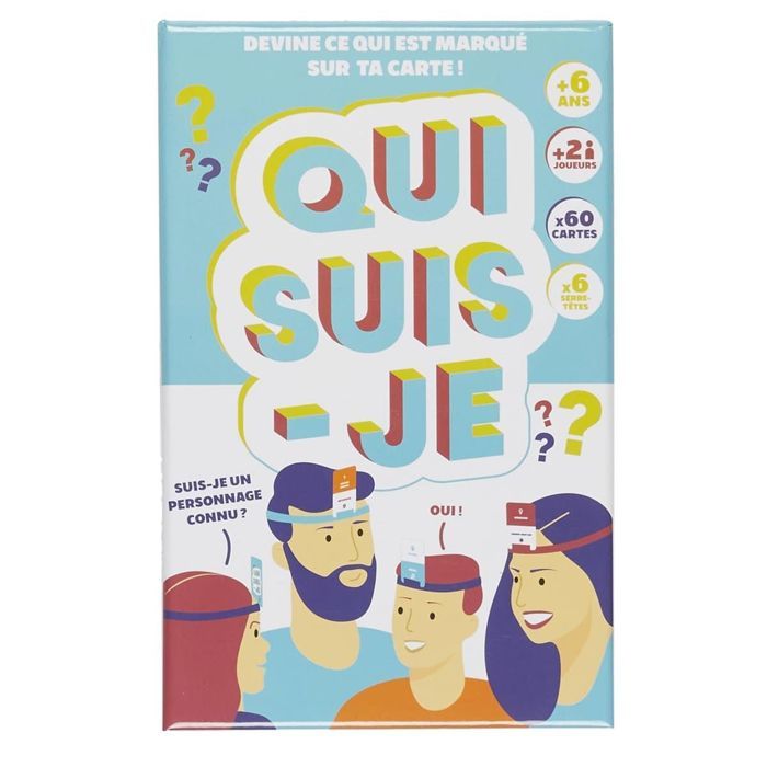 Jeu de 60 cartes "Devine qui je suis" avec ses 6 serre-têtes ...