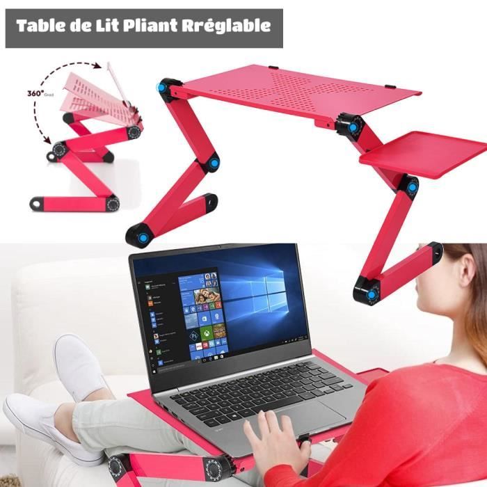 Table de Lit Pliable Compacte et Légère pour PC de Lecture inclinable ...