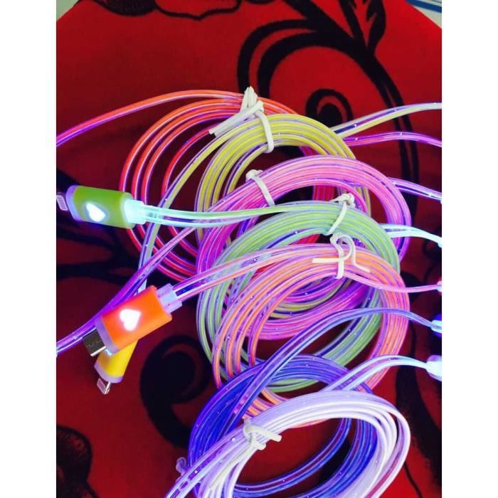 DCM Câble USB Glow LED Data Sync Chargeur dramatique pour l' Samsung ...