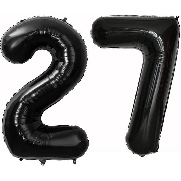 Ballon Anniversaire 27 Ans Noir, 100 Cm Ballon Chiffre Numéro 27 Noir ... Ballon Anniversaire 27 Ans Noir, 100 Cm Ballon Chiffre Numéro 27 Noir ...