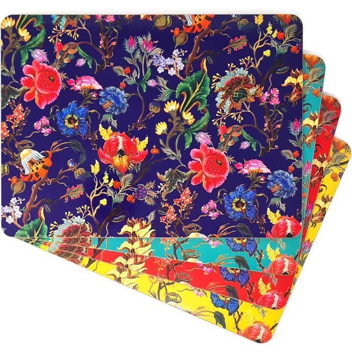 William Morris Anthina Lot de 4 sets de table Motif fleurs vives ...