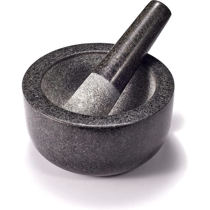 Mortier et pilon XXL en granit - Grand mortier à épices - 16 cm - Pour ...