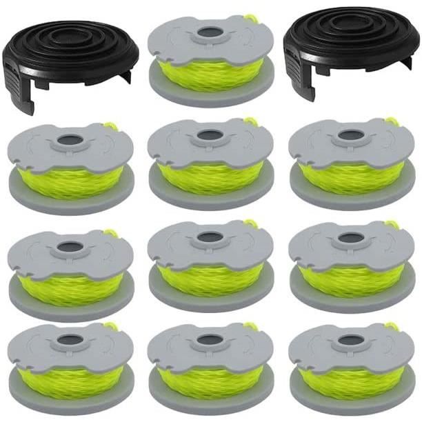 Bobine de rechange pour débroussailleuse Worx WA0014 WG168 WG184 WG190 WG191 - 10 bobines et 2 ...