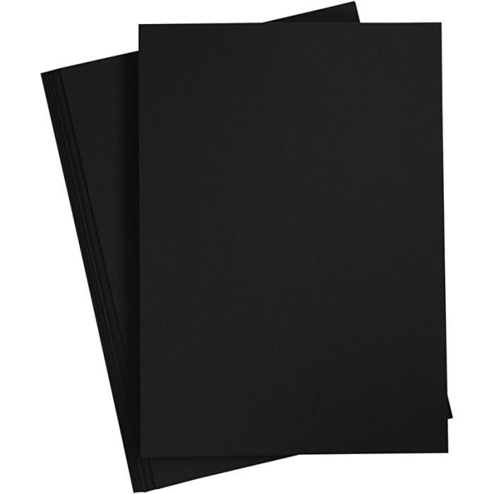 Papier cartonné - 220 g - A4 - 10 feuilles - Noir - Texture fine ...