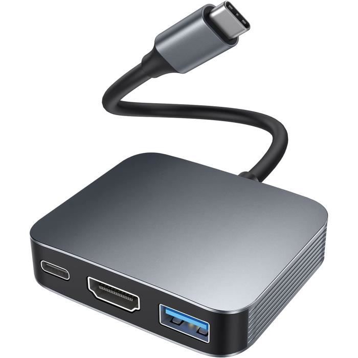 Adaptateur Usb C Vers Hdmi, Adaptateur Multiple De Type C Vers Hdmi 4K Avec Port De Charge ...