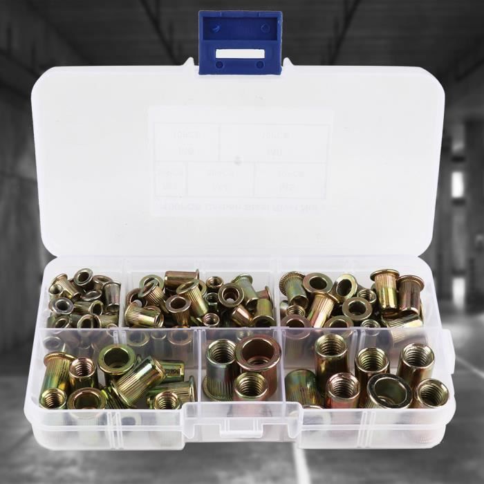 Cikonielf Kit d'écrou à rivet Lot de 100 écrous à rivets en acier au ...