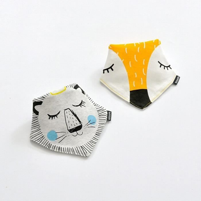 2 pièces/lot bébé bavoirs Bandana coton Double couches bave bavoir ...