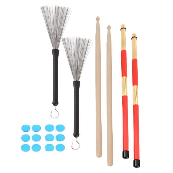 Cuque rampe de tambour Kit de baguettes Rute Brush Damper Drum Set ...