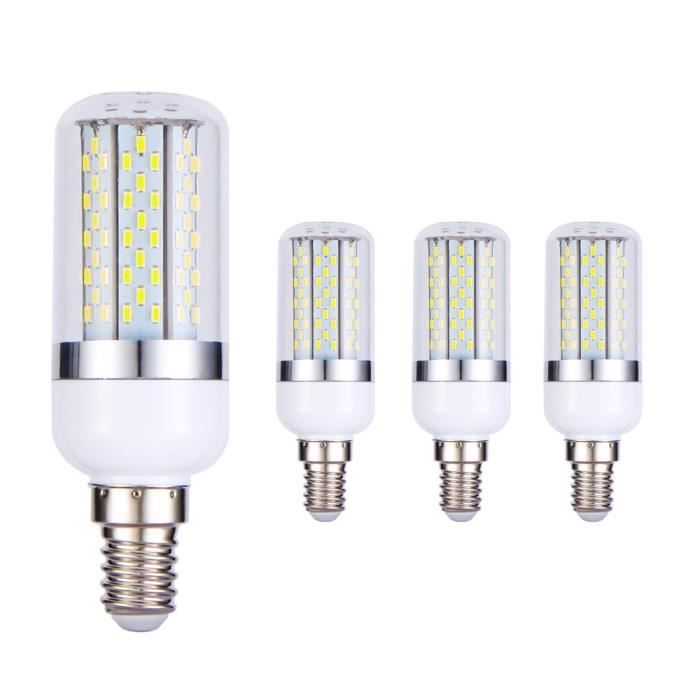 Lot de 4 Ampoules LED E14 8 W équivalent à 60 W Blanc froid 6500K 800LM 120LEDS SMD3014 LED bulb ...