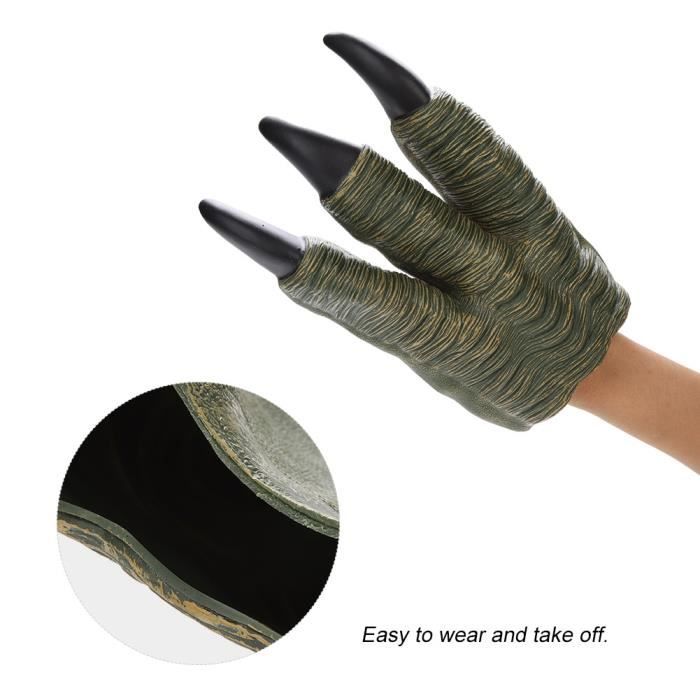 YNJ- Gants de jouet modèle de griffe de dinosaure jurassique (vert ...