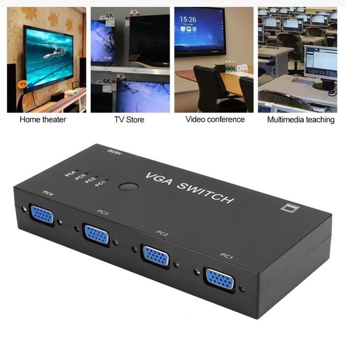 Switcher Video Converter Adaptateur VGA Écran HD Accessoires pour ...