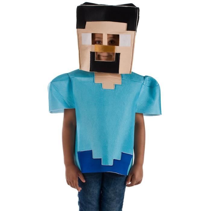 Déguisement - Steve Minecraft - Noir - Enfant 8-10 ans - Pour Garçon ...