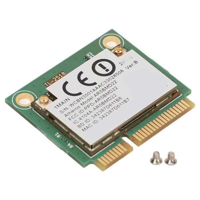 Carte réseau 5G - QIILU - Mini PCIe - 300 Mbps - Double bande - BT 4.0 ...