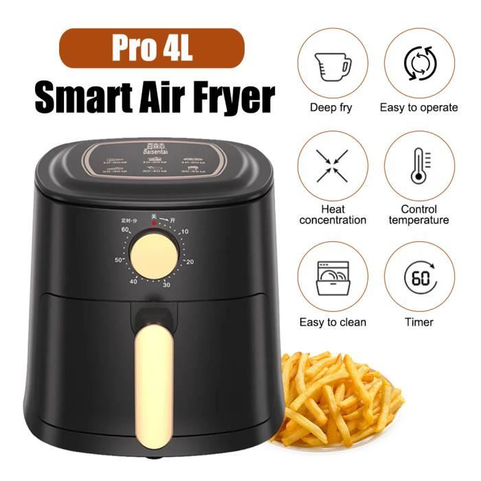 Ffriteuse air fryer-4L,1100W，poulet frit, frites,temps ajustable ...