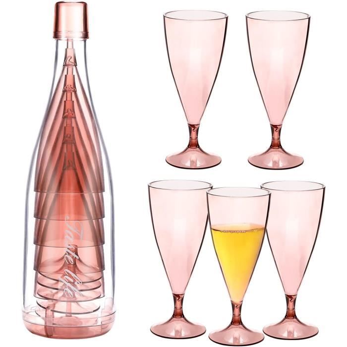 Ensemble de 5 Verres à Vin Champagne Empilables,Clair Champagne Flûtes ...