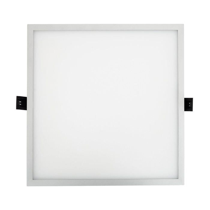 Dalle LED 30W Carrée High Lumen LIFUD Coupe Ø 200 mm Argentée 4000K ...