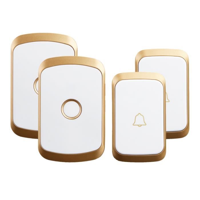 SONNETTE,gold 2x2-L'UA--Sonnette étanche sans fil à 300M, prise US EU ...