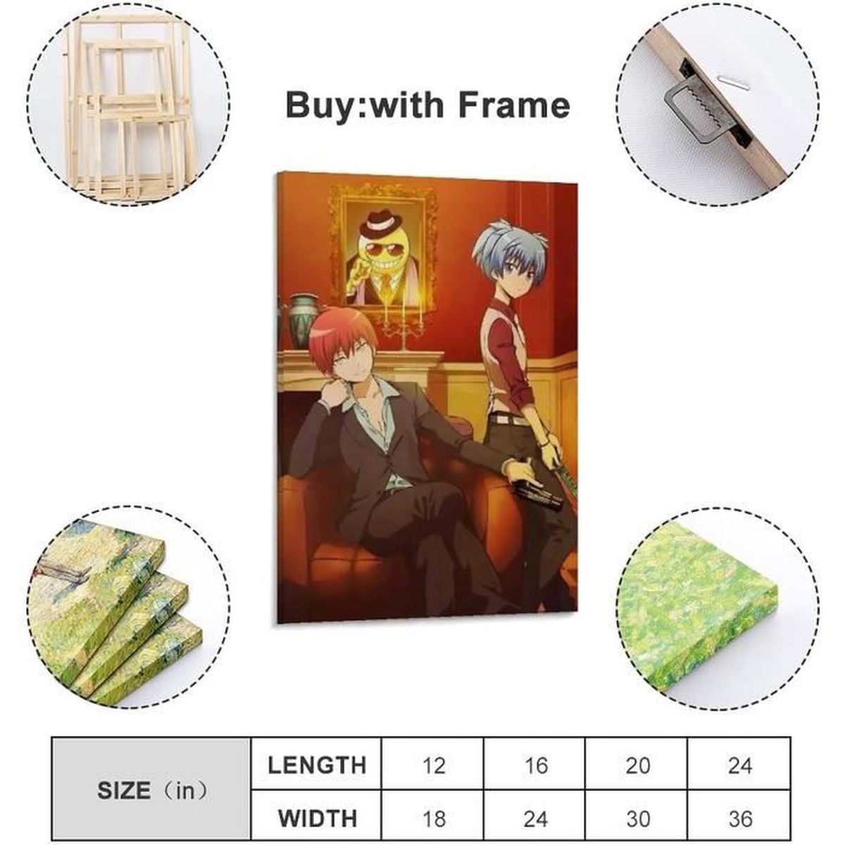 Assassination Classroom Poster Anime Nagisa X Karma Peinture Sur Toile