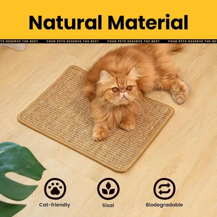 Tapis Griffoir Pour Chat Mural,Grattoir Chat En Sisal Naturel,Poteau ...
