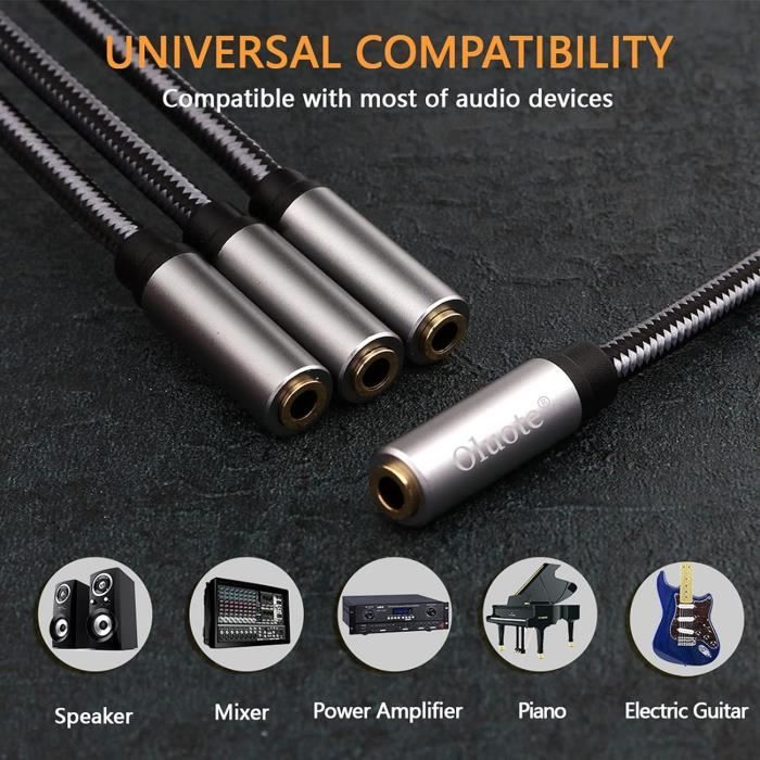 Câble Trs 3,5Mm Femelle À 3 Ports Câble Audio Auxiliaire Trs 3,5Mm ...