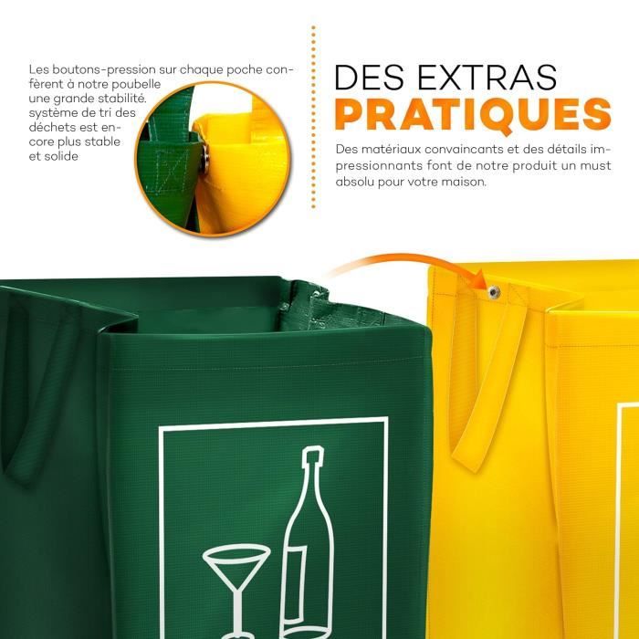 TRESKO Lot de 3 Plastique bacs de déchets Poubelle Trieur à déchets ...