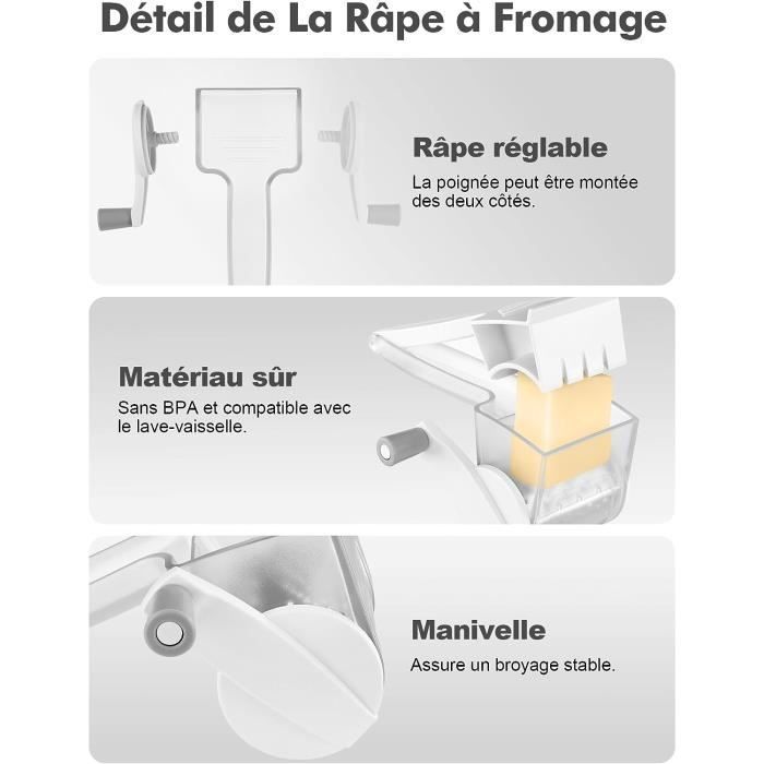 Râpe À Fromage Compacte Pour La Cuisine, Rapeuse Fromage Lavable Au ...