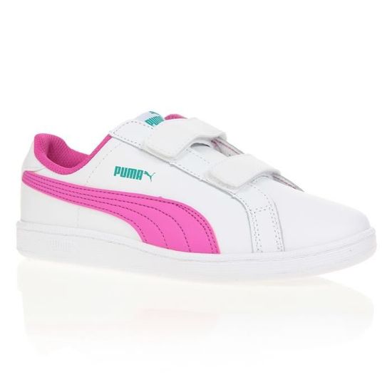 PUMA Baskets Smash Fun LVP Enfant mixte - Blanc et fuchsia Blanc et ...