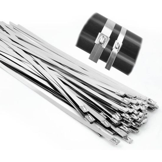 Attaches Métalliques Élargies De 100 Pièces, Attaches De Câbles En Acier Inoxydable Robuste De 7 ...