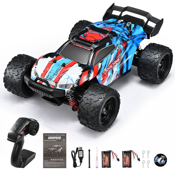 Voiture Télécommandée, 50 km/h, 1:18 4WD Voiture Telecommandé Tout Terrain, 2,4 GHz ...