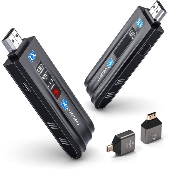 2025 Transmetteur HDMI sans Fil 5G, avec Affichage LED, Émetteur ...