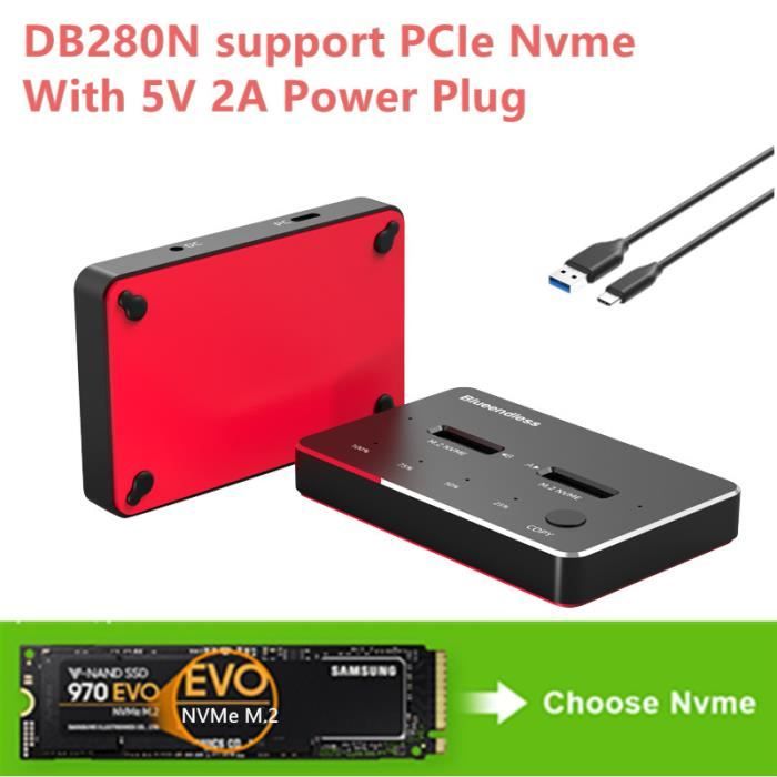 DB280N-PICE NVME - Boîtier Externe Ssd À Double Baie, Boîtier Usb C M2 ...