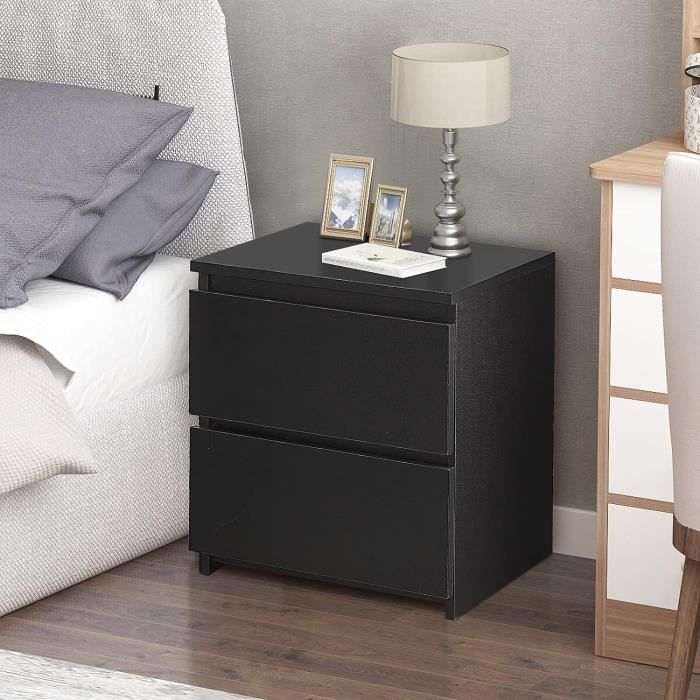 Table De Chevet Scandinave Commode De 2 Tiroirs Meuble De Rangement ...