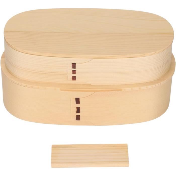Boîte À Bento En Bois,Boîtes À Bento En Bois Double Couleur Bois ...